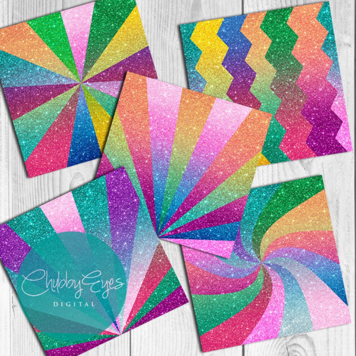 Colorful Mix Glitter Digital Papers Scrapbook Papers Glitter | Etsy