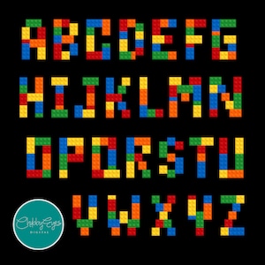 Toy Bricks Alphabet Clip Art, Building Blocks Lettering Clip Art ...