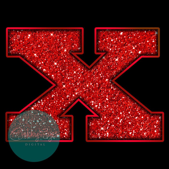 Christmas Red Glitter Digital Alphabet Numbers Punctuation | Etsy
