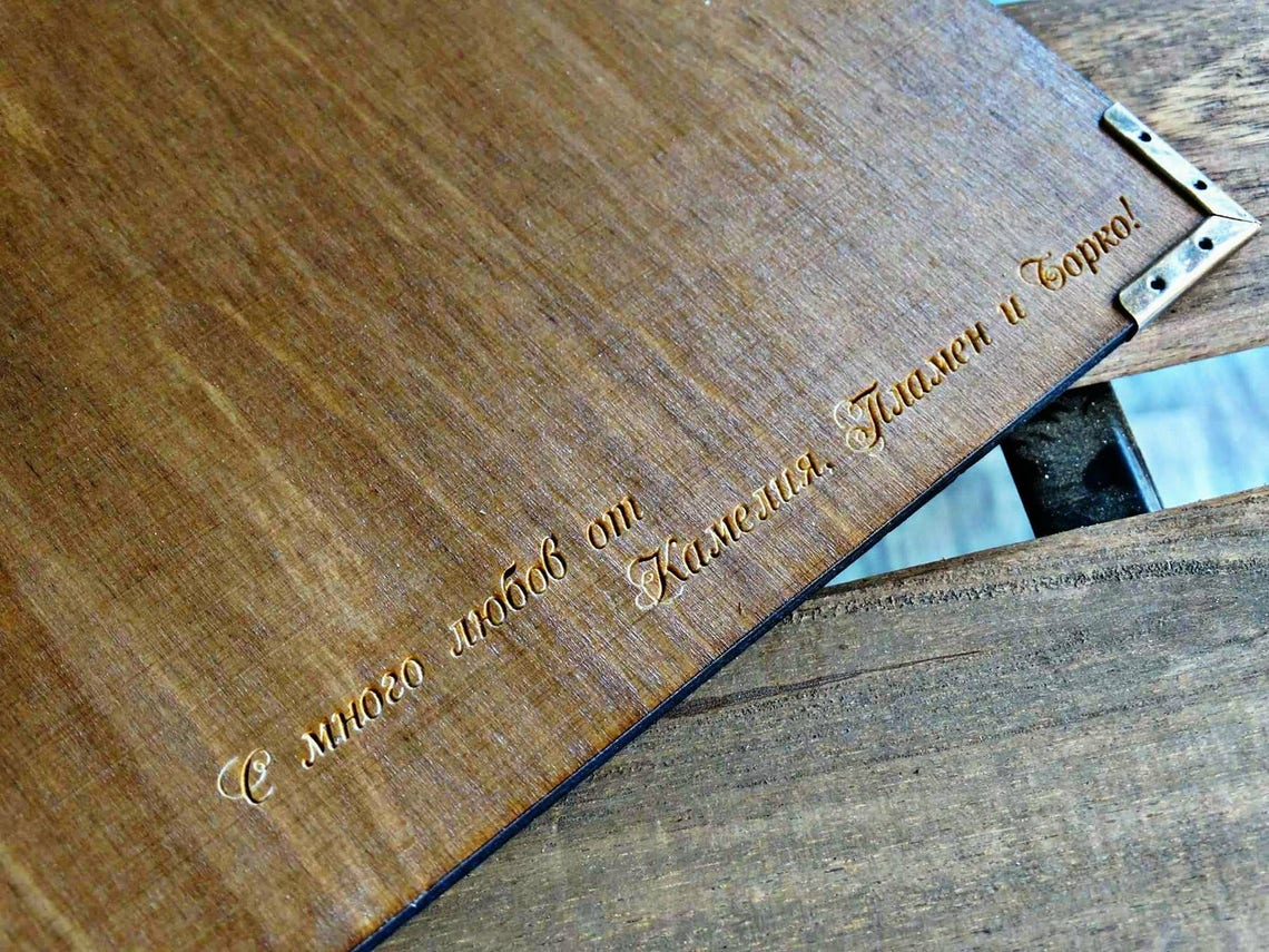 Wooden Cover Photo Album for the Anniversary - Etsy