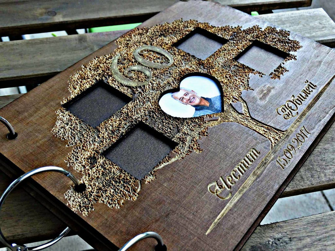 Wooden Cover Photo Album for the Anniversary - Etsy