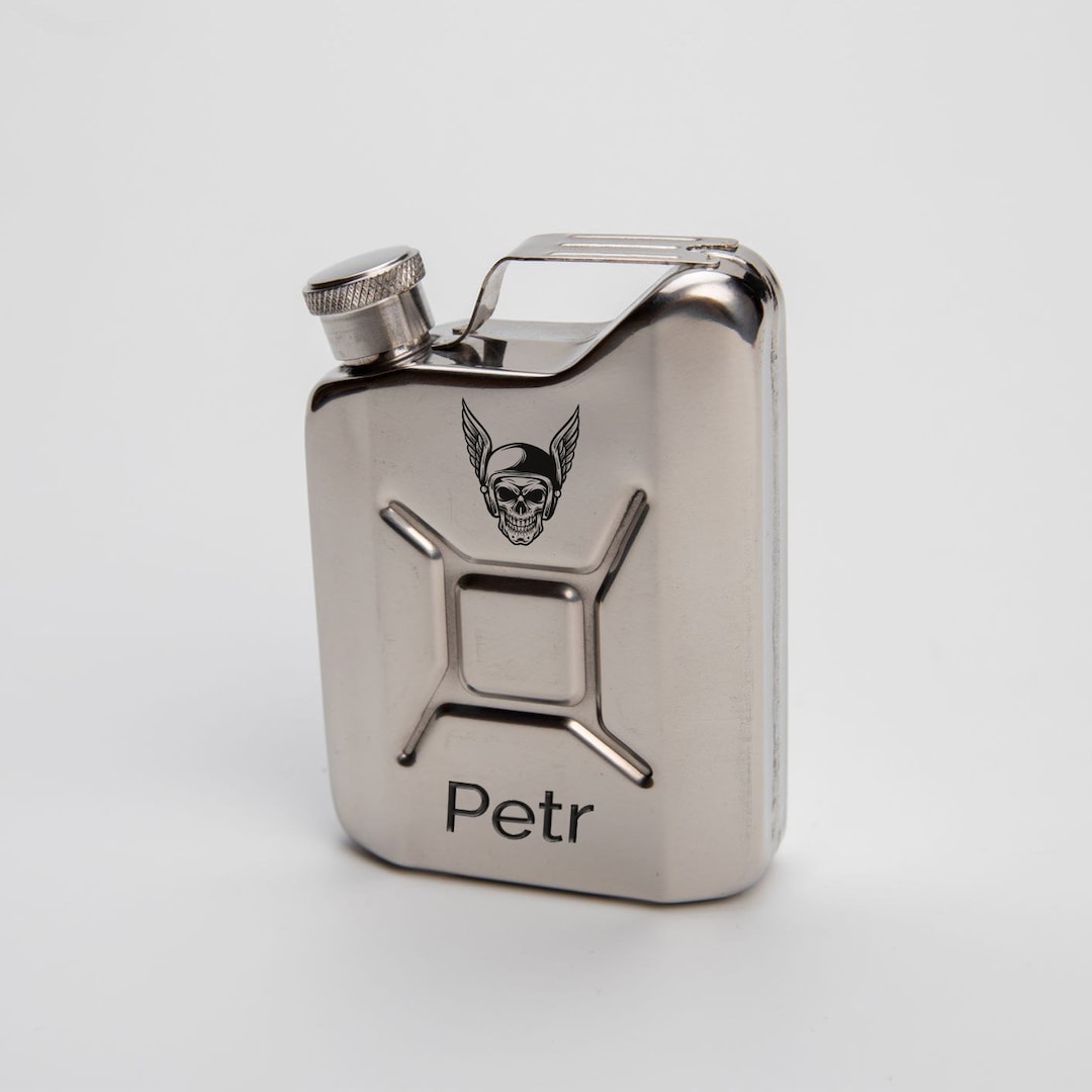 Personalised Laser-engraved Hip Flasks Gas Can With Your Own Text or ...