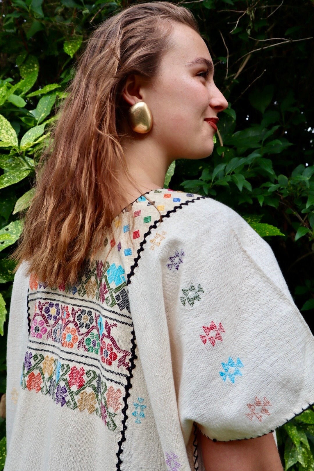 Unique Hand-woven Mexican Huipil Cotton Dress, Original Huipil Kaftan ...