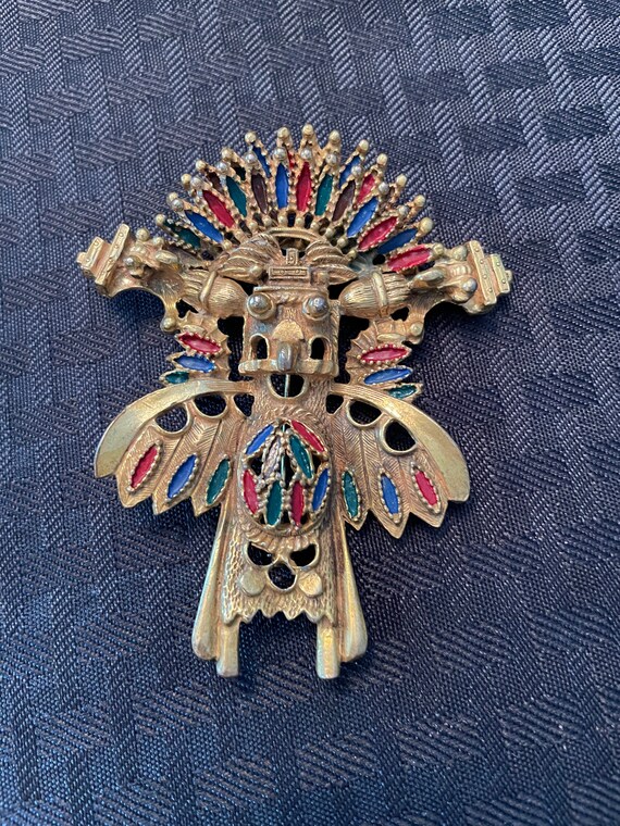 Aztec Love Brooch Male and Female Symbols Stamped 925… - Gem