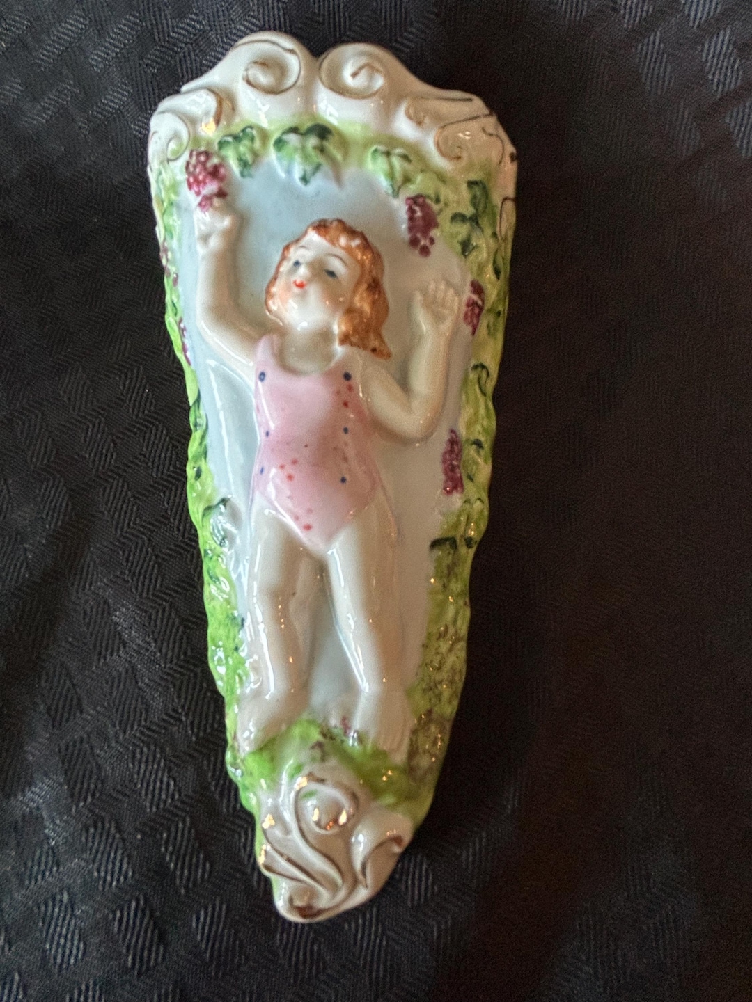 Vintage Ceramic Wall Pocket - Etsy