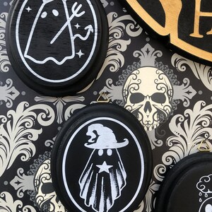 6 Sets Wooden Gothic Wall Plaque Set,spooky Cute Ghosts,wall Decor ...