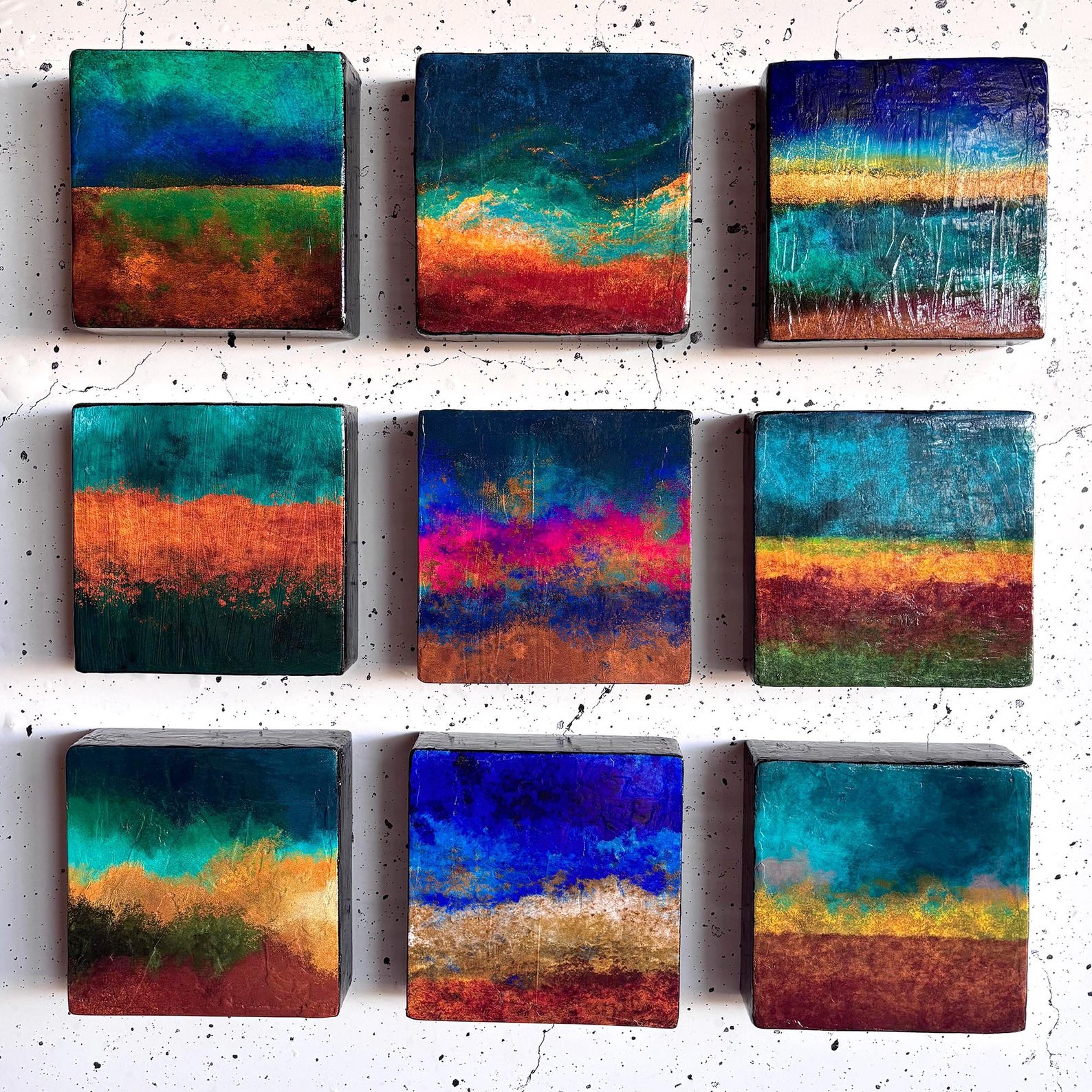 Orginal Abstract Painted Wood Block Wall Art Sculpture,original ...