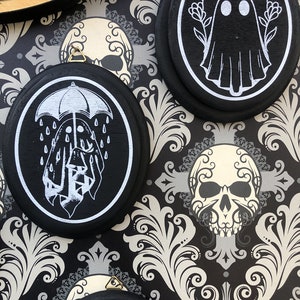 6 Sets Wooden Gothic Wall Plaque Set,spooky Cute Ghosts,wall Decor ...