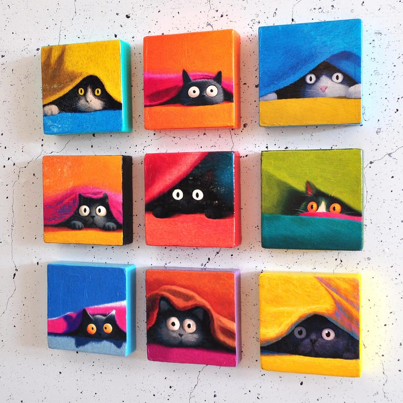 Funny Cat Decor,feline Home Accent,original Abstract Wood Wall ...