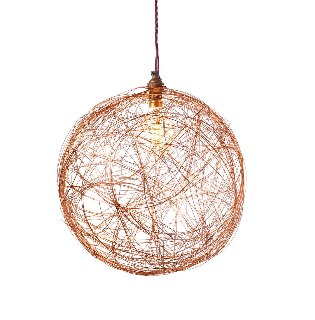 Copper Wire Ceiling Light Bespoke Light Shade - Etsy Copper Wire Ceiling Light Bespoke Light Shade - Etsy