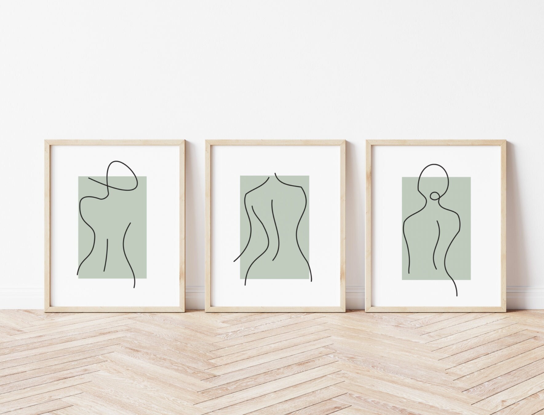 Printable Female Form Wall Art | Line Art | Set of 3 | Digital Download ...