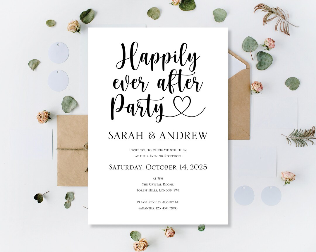 Printed Luxury Personalised Happily Ever After Party Wedding ...