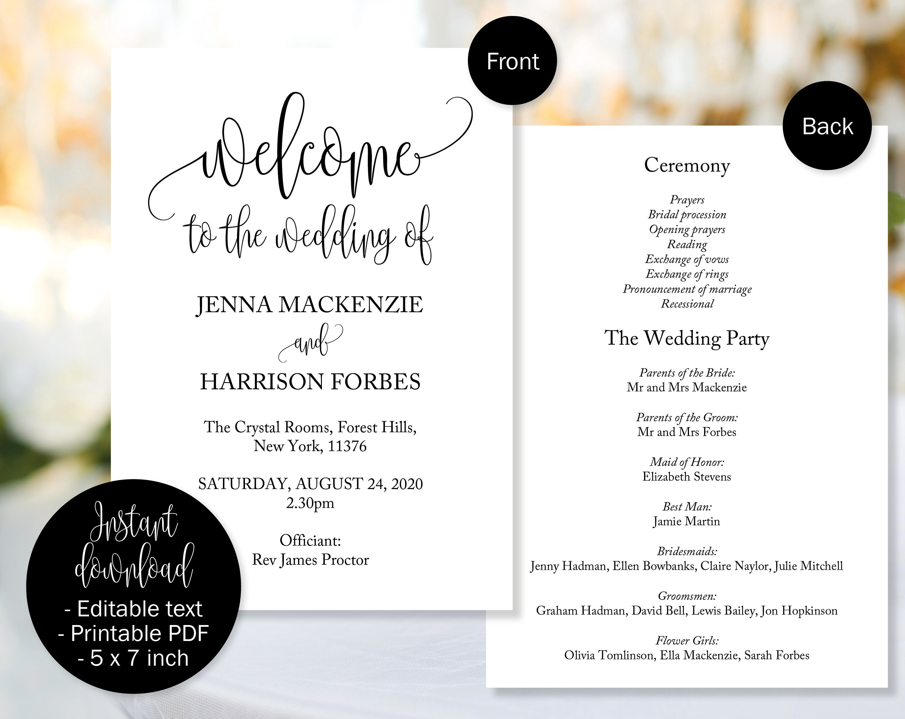 Wedding Processional Order Template Ubicaciondepersonas cdmx gob mx