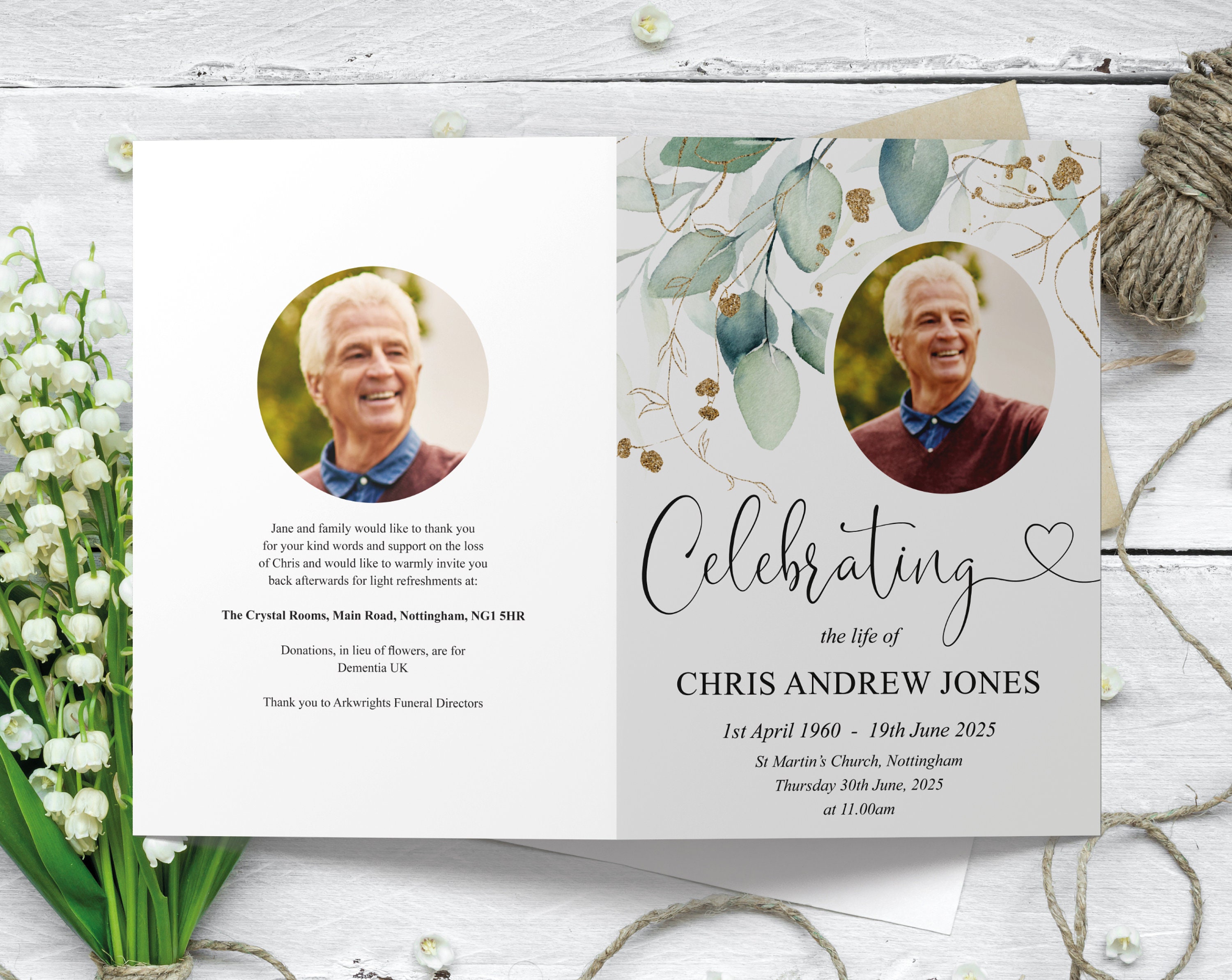 PRINTED Funeral Program Funeral Order of Service Program - Etsy