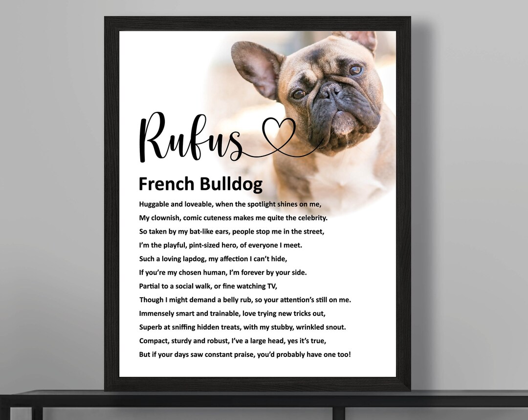 French Bulldog Digital Poem Print Photograph Photo, Funny Cute Print ...