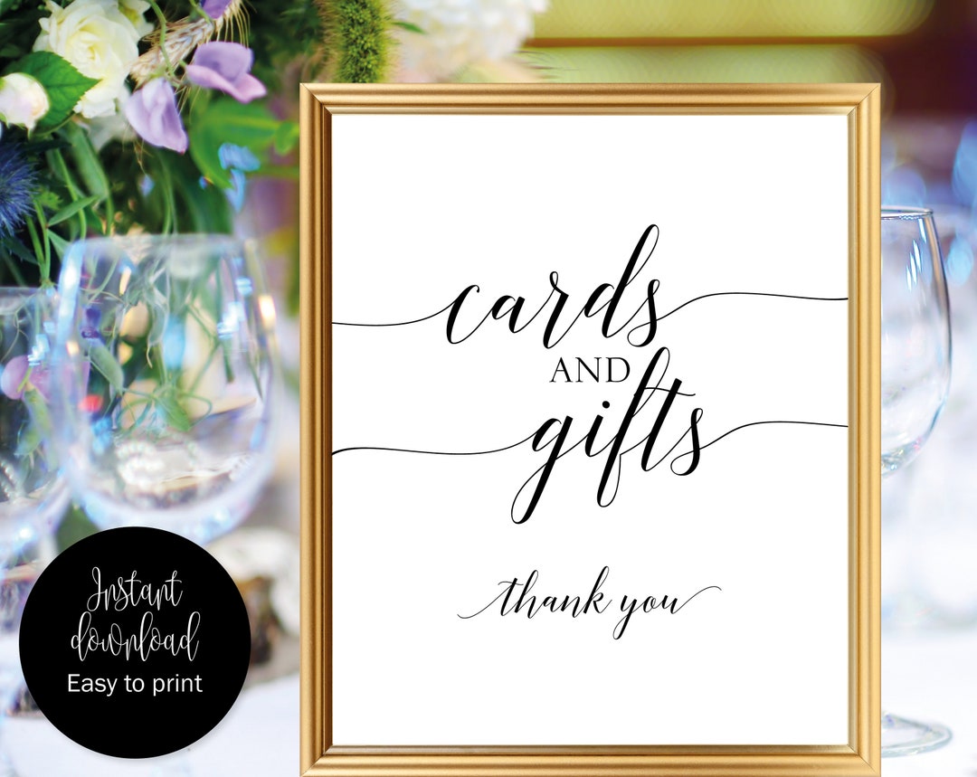 Cards and Gifts Sign Printable, Cards and Gifts Wedding Sign, Cards and ...