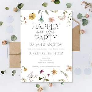 Printed Evening Wedding Reception Night Time Party Invitations Invites ...