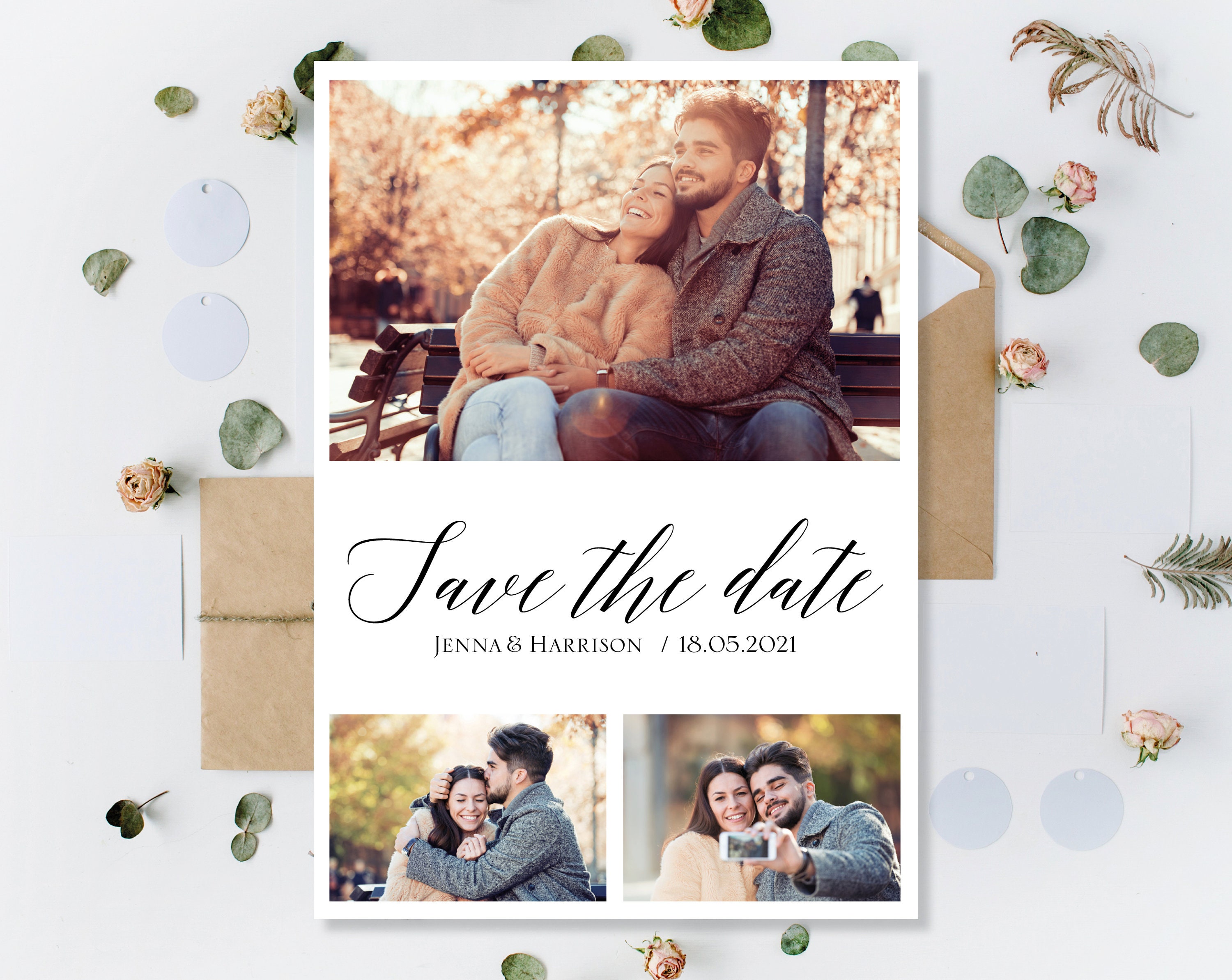 Printed Save the Date, Save the Dates Card, Red Heart Save the Date ...