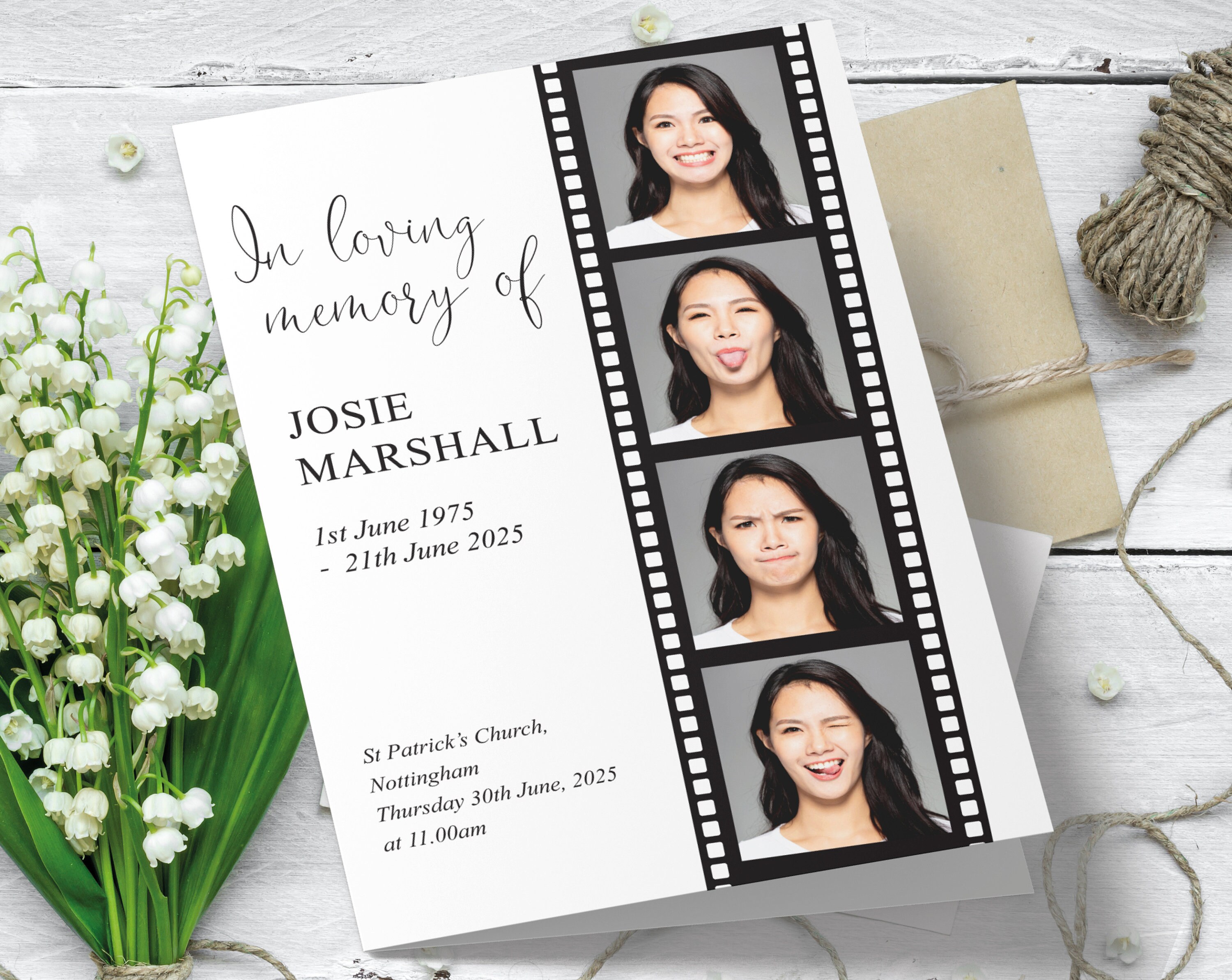 PRINTED Funeral Program Funeral Order of Service Program - Etsy