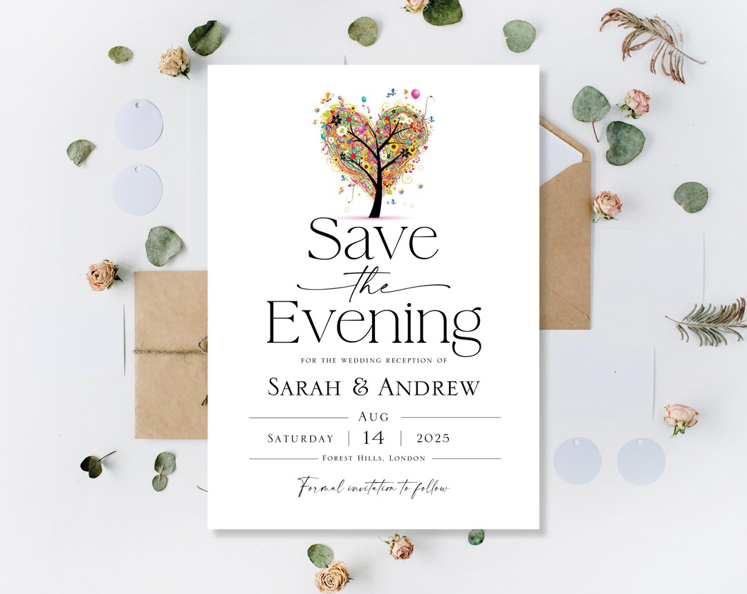 Printed Summer Save the Evening Day Date Cards Save the Date Cards ...
