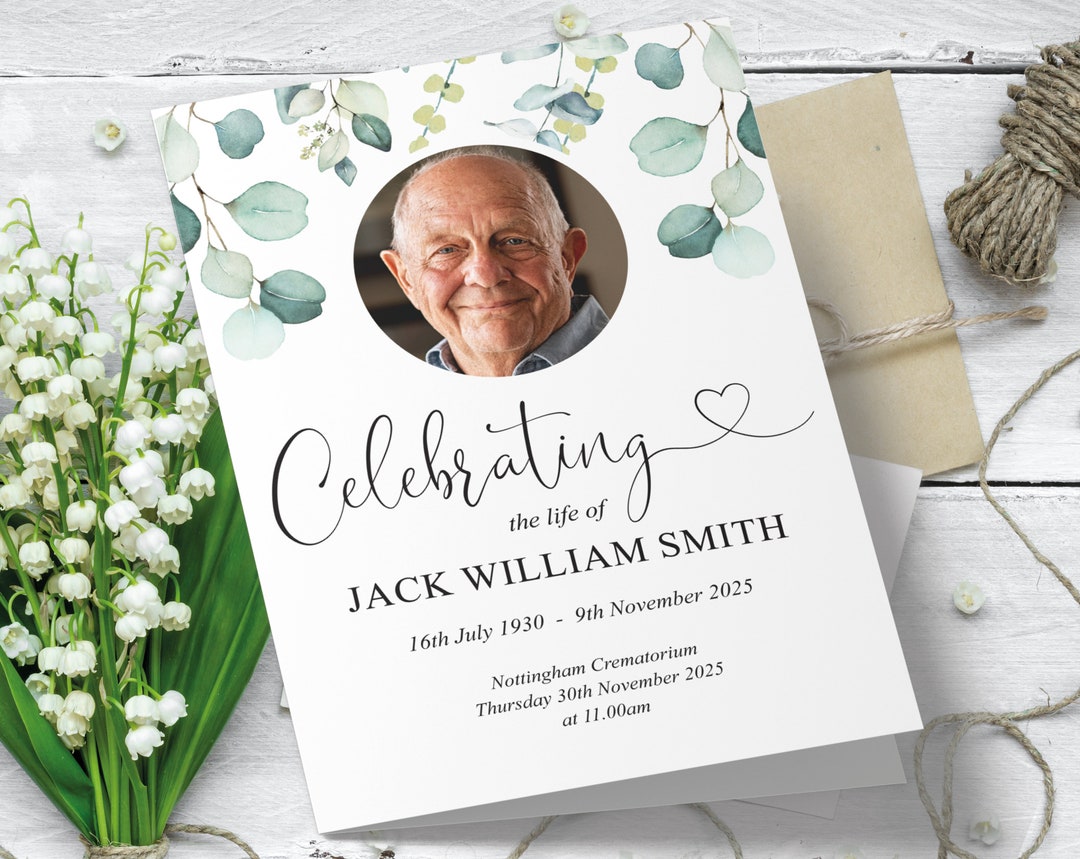 PRINTED Funeral Program, Funeral Order of Service, Celebration of Life ...
