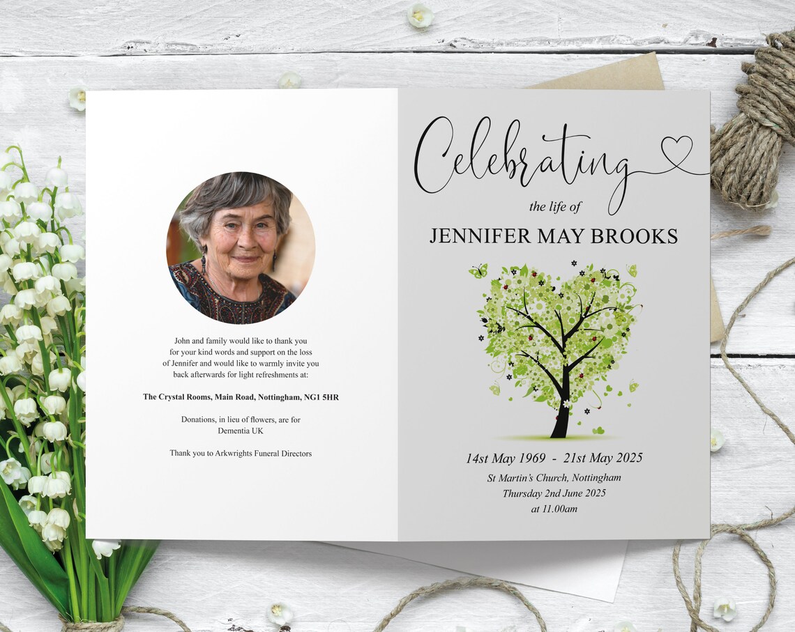 PRINTED Funeral Program, Funeral Order of Service Program Spring ...