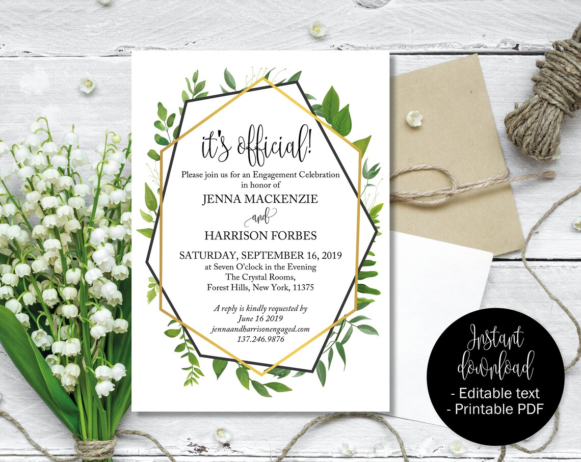 Printed Engagement Party Invitations Engaged Invite - Etsy