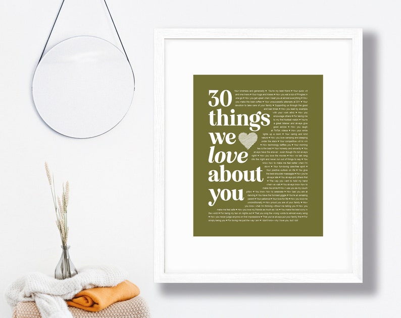 ANY Age 30 Things We Love About You Birthday Reasons We Love You 30th ...