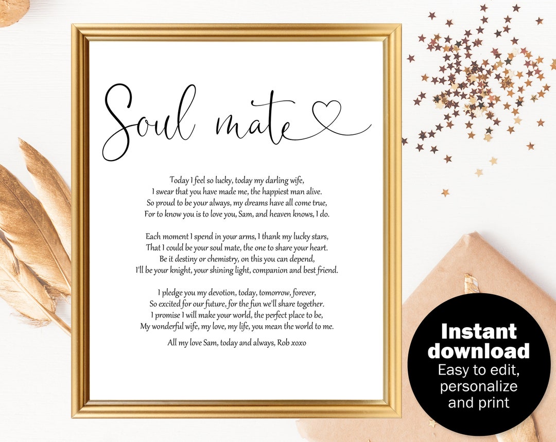 Wedding Gift Poem for Wife, Wedding Day Gift for Bride, Bride Gift ...