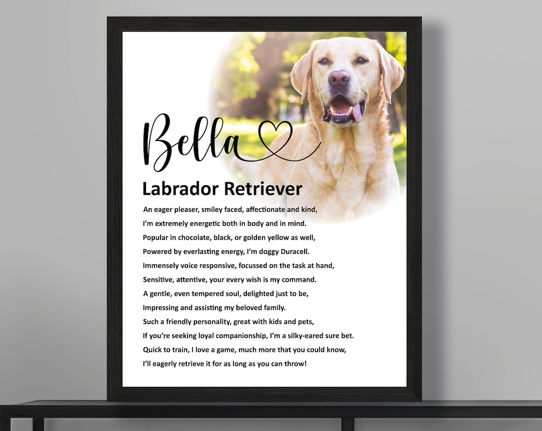 Labrador Retriever Gift Poem, Funny Poem Gift From Dog, Labrador Dog ...