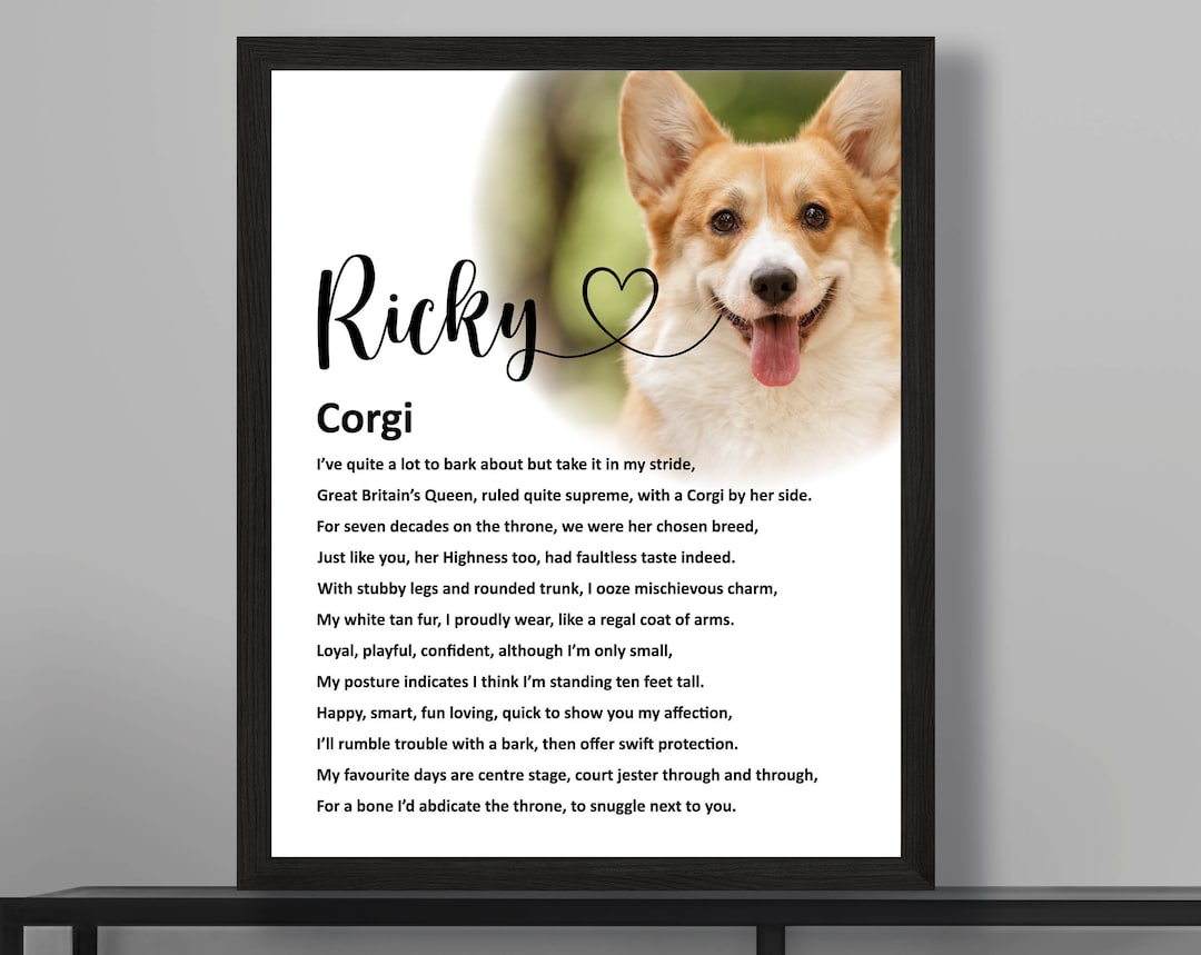 Corgi Digital Poem Print Photograph Photo, Corgi Funny Cute Dog Owner ...