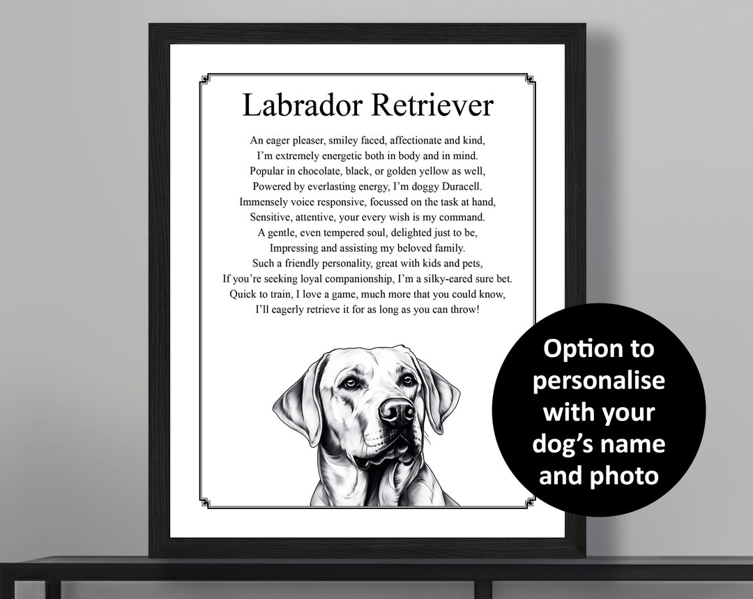 Labrador Retriever Gift Poem, Funny Christmas Poem Gift From Dog ...