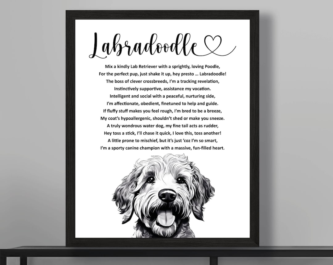 Labradoodle Owner Poem Print, Dog Gift to Owner, Gift From Labradoodle ...