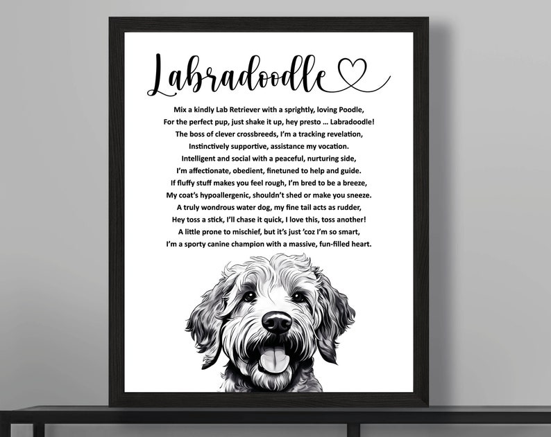 Labradoodle Owner Poem Print, Dog Gift to Owner, Gift From Labradoodle ...