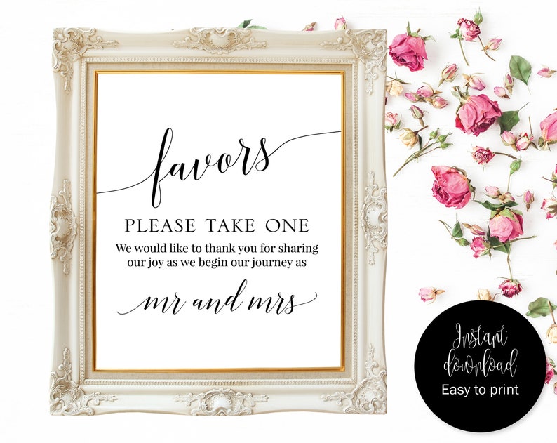 Wedding Favors Wedding Favors Sign Wedding Favor Printable | Etsy