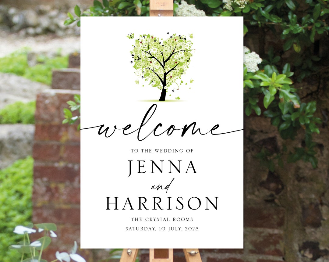 Printed Spring Wedding Welcome Sign Foamex Board, Spring Wedding ...