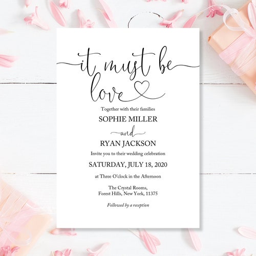 Printed Wedding Invitation Wedding Invite Wedding Invites - Etsy