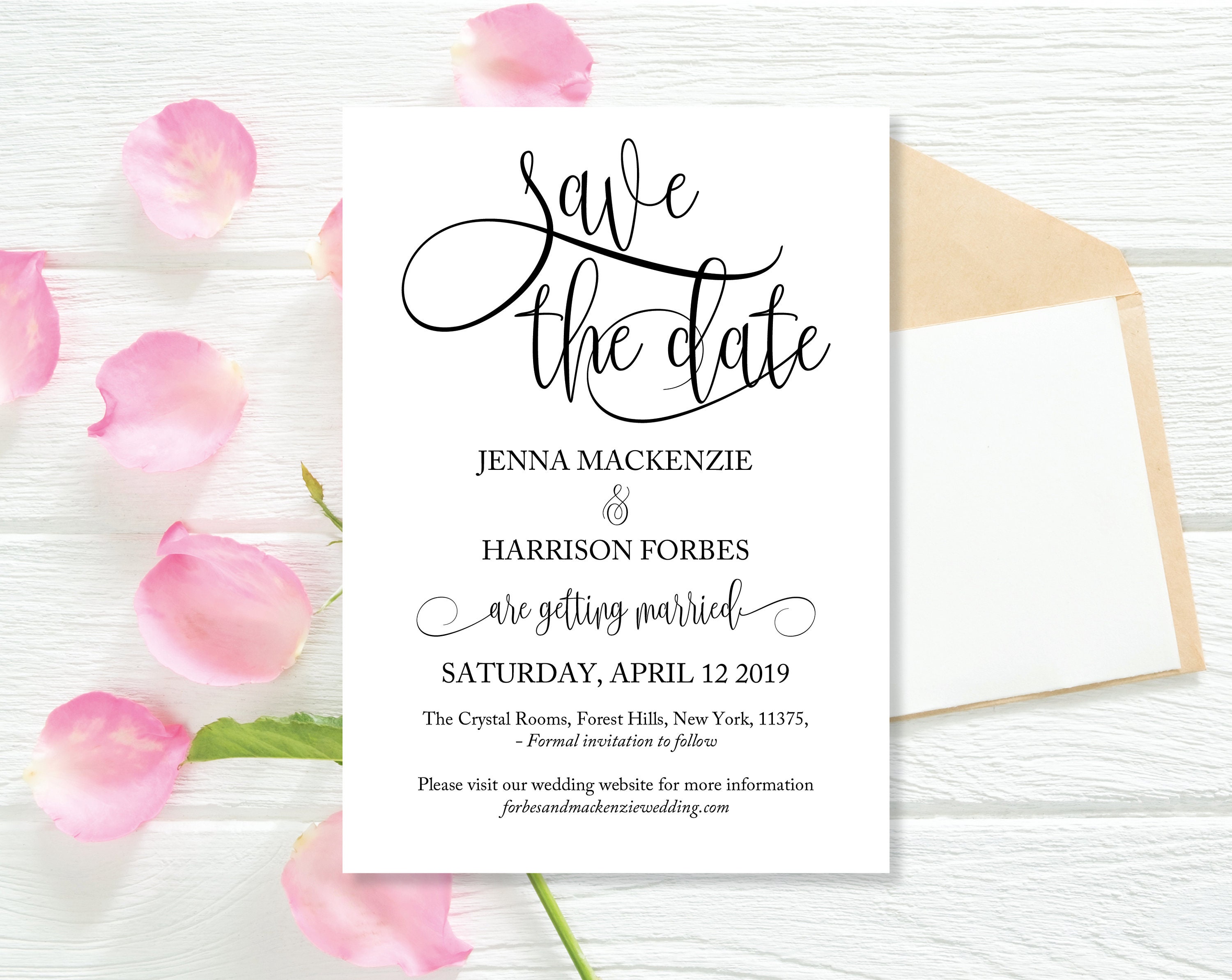 Printed Save the Date Pink Save the Date Save the Dates - Etsy UK