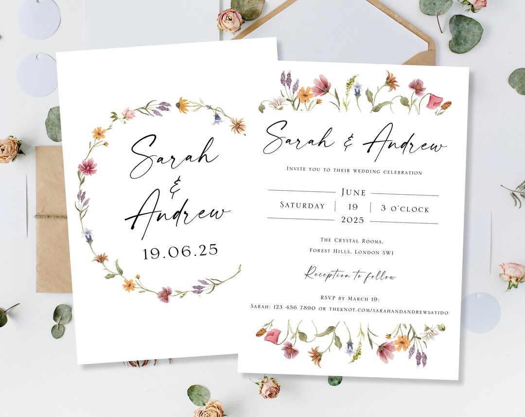 Printed Wedding Invitations Invites Day Reception Evening Party Cards ...