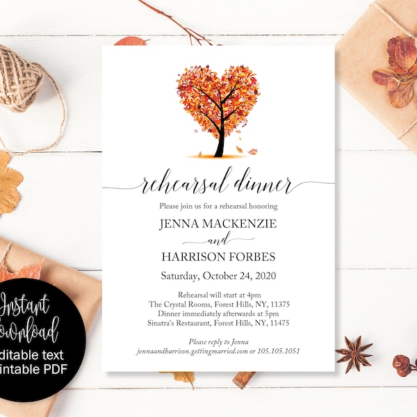 Fall Wedding Invite - Etsy