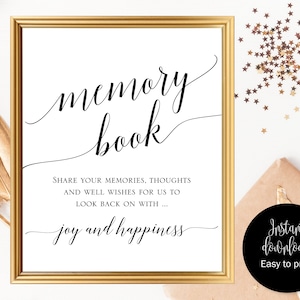 Memory Book Sign, Share Your Favorite Memory of the Bride and Groom ...