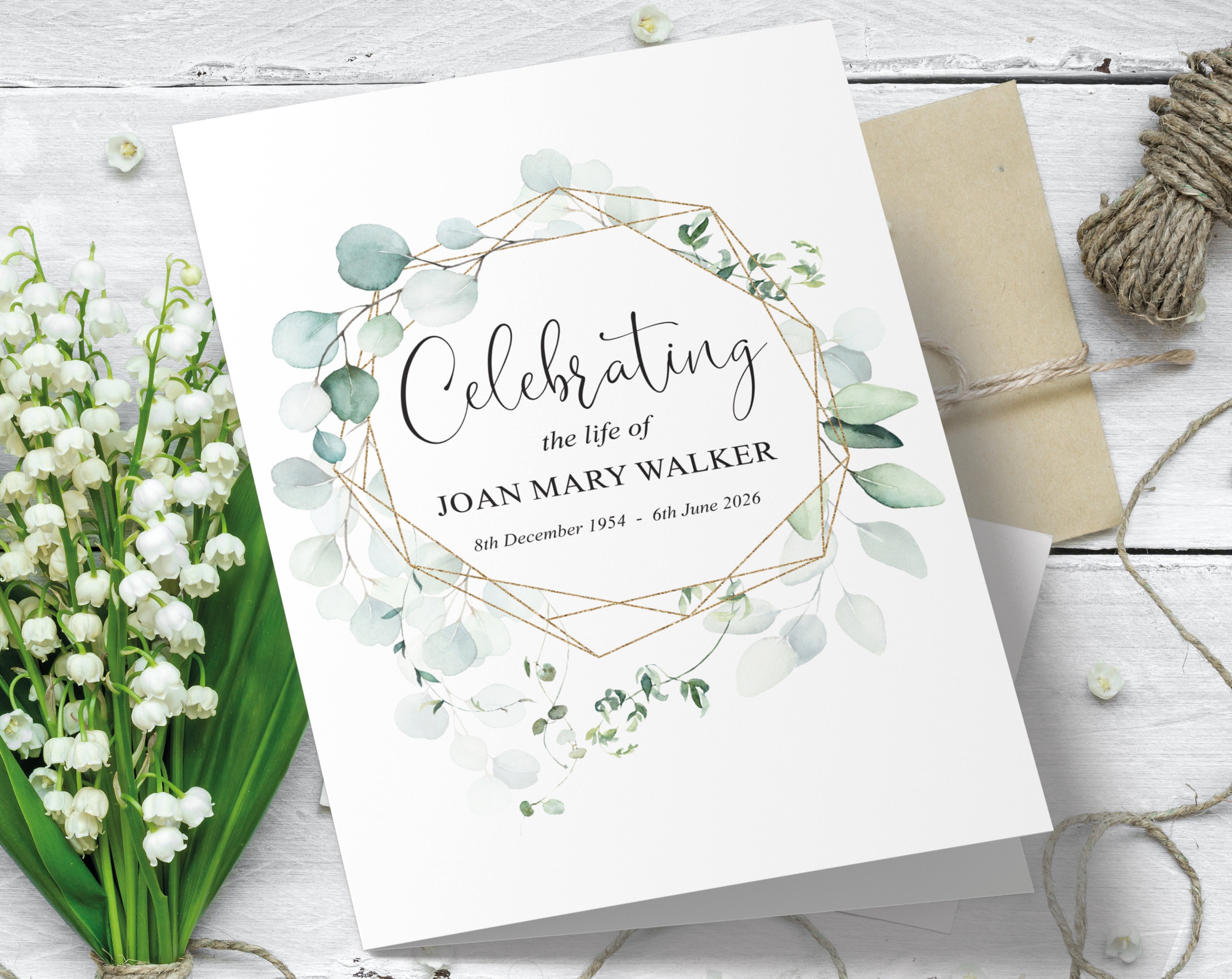 PRINTED Funeral Program Funeral Order of Service Minimalist - Etsy UK