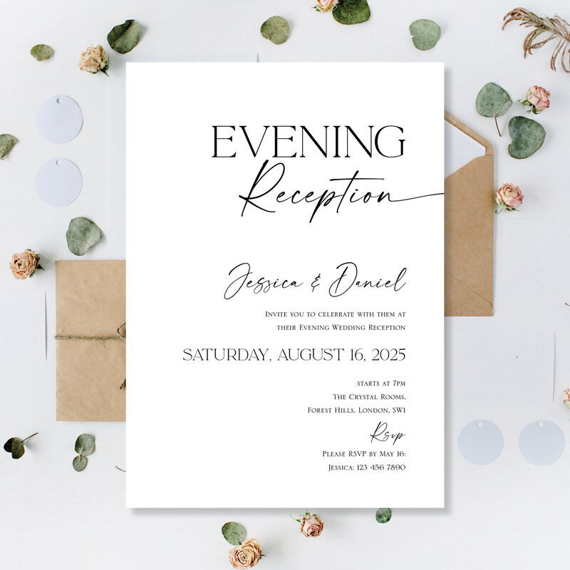 Reception Card - Etsy