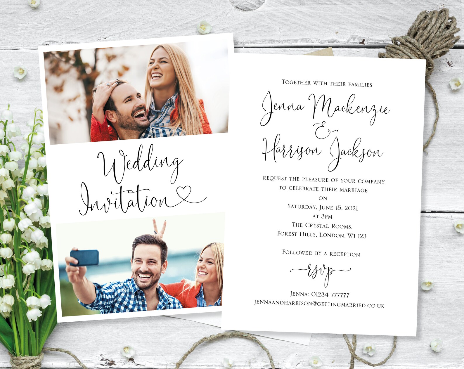 Printed Wedding Invitation Wedding Day invites Wedding | Etsy