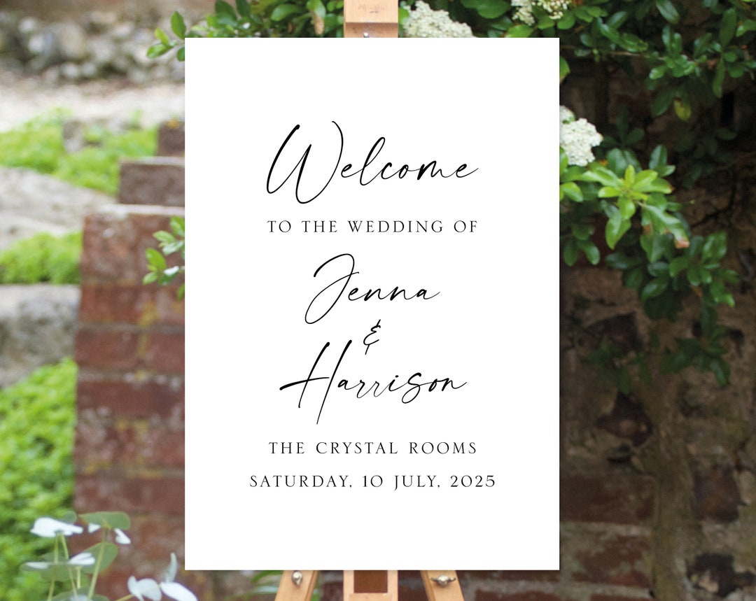 Printed Wedding Welcome Board, Wedding Welcome Sign, Welcome Signage ...