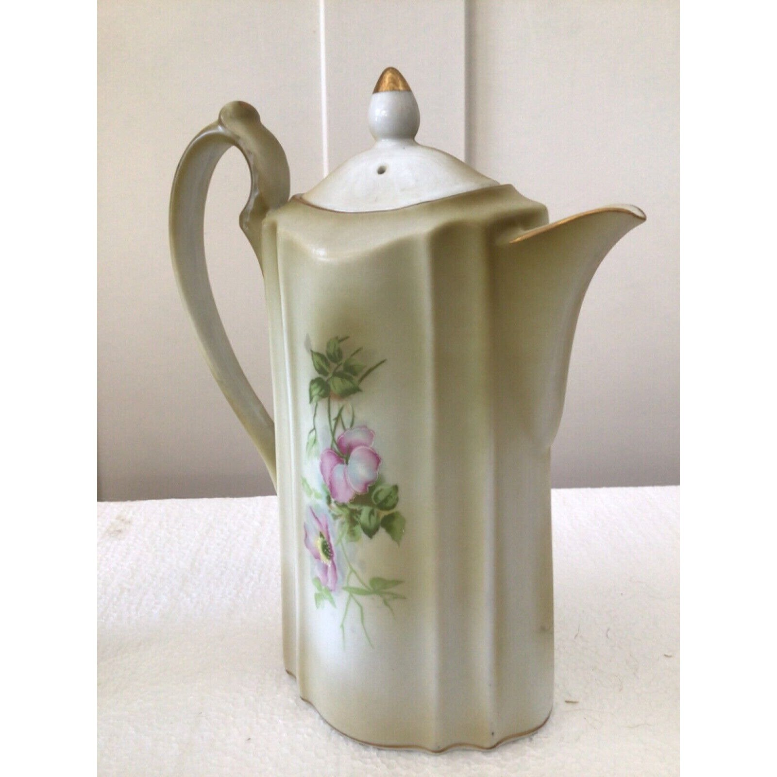 Hand Painted Nippon Chocolate Tea Coffee Pot Set 4 Cups Dogwood Vintage ...