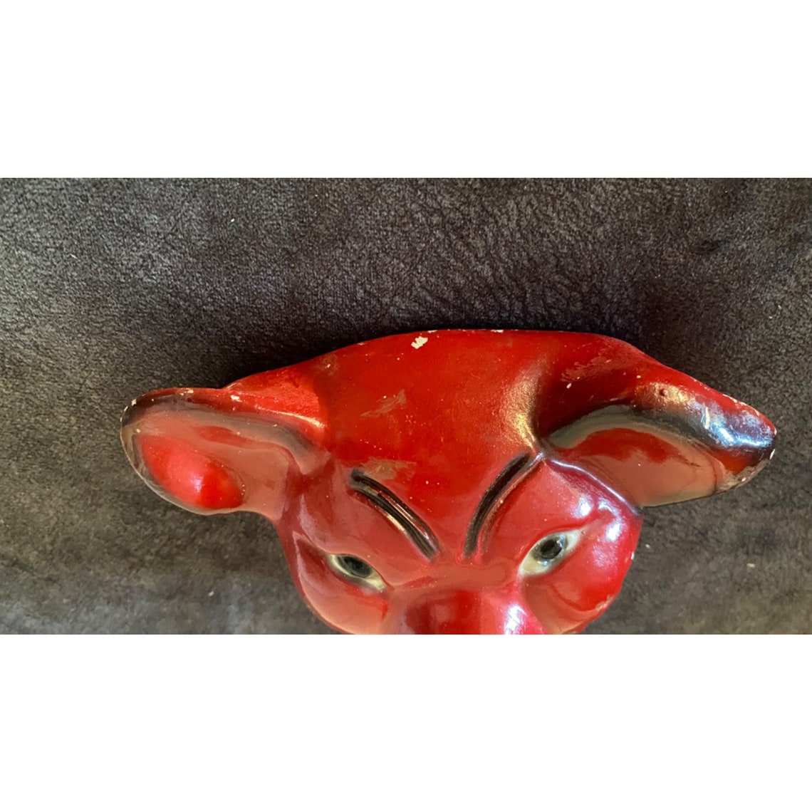 Vintage 1950s 60s Chalkware Red Devil Evil Hi Hog Pig Head W - Etsy