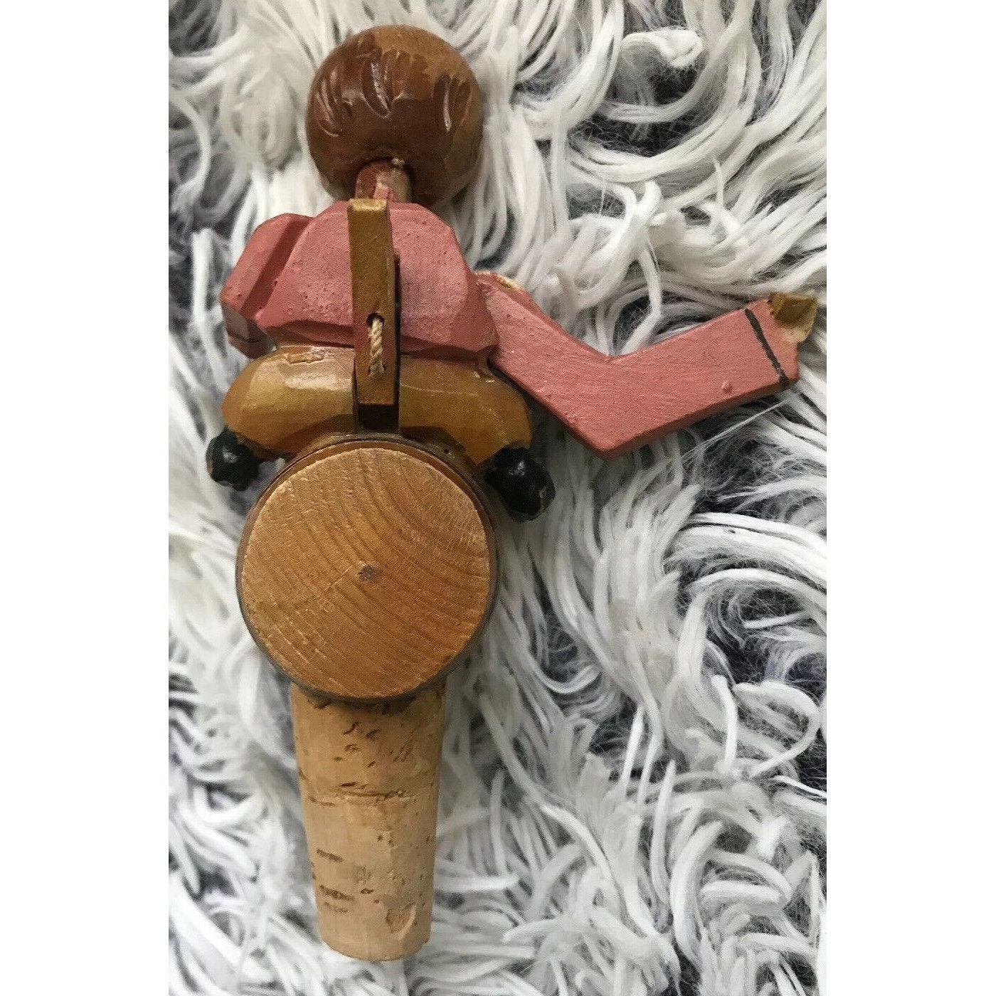 Vintage German Hand Carved Wood Bottle Stop Corks Set 3 W Stand Drummer ...