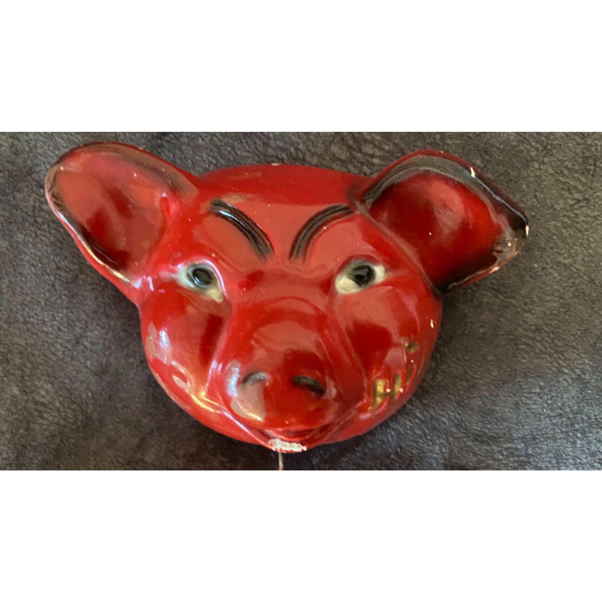 Vintage 1950s 60s Chalkware Red Devil Evil Hi Hog Pig Head W - Etsy