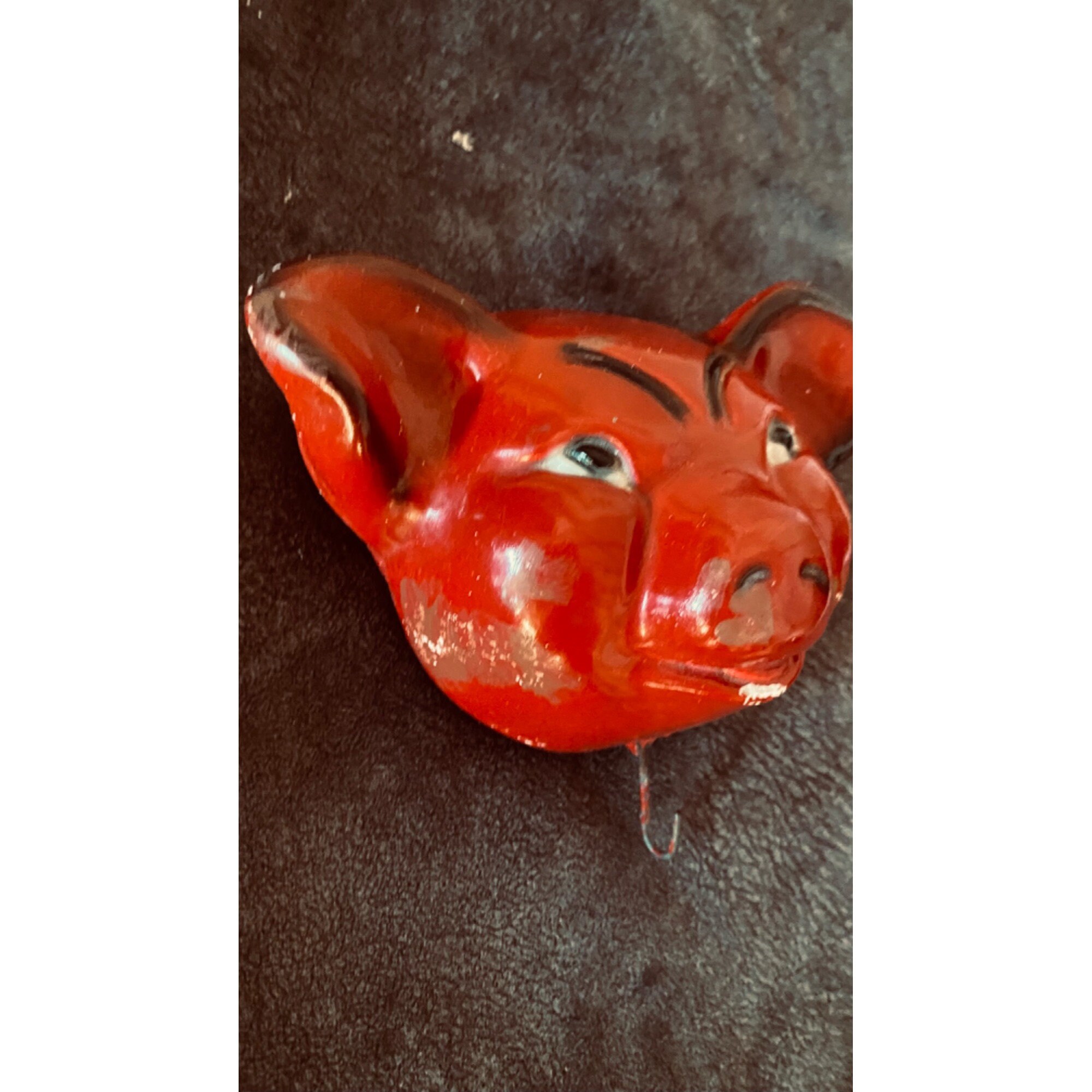 Vintage 1950s 60s Chalkware Red Devil Evil Hi Hog Pig Head W - Etsy